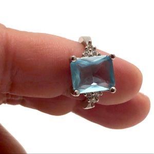 Jewelry | Sterling Silver Ring With Light Blue Stone | Poshmark